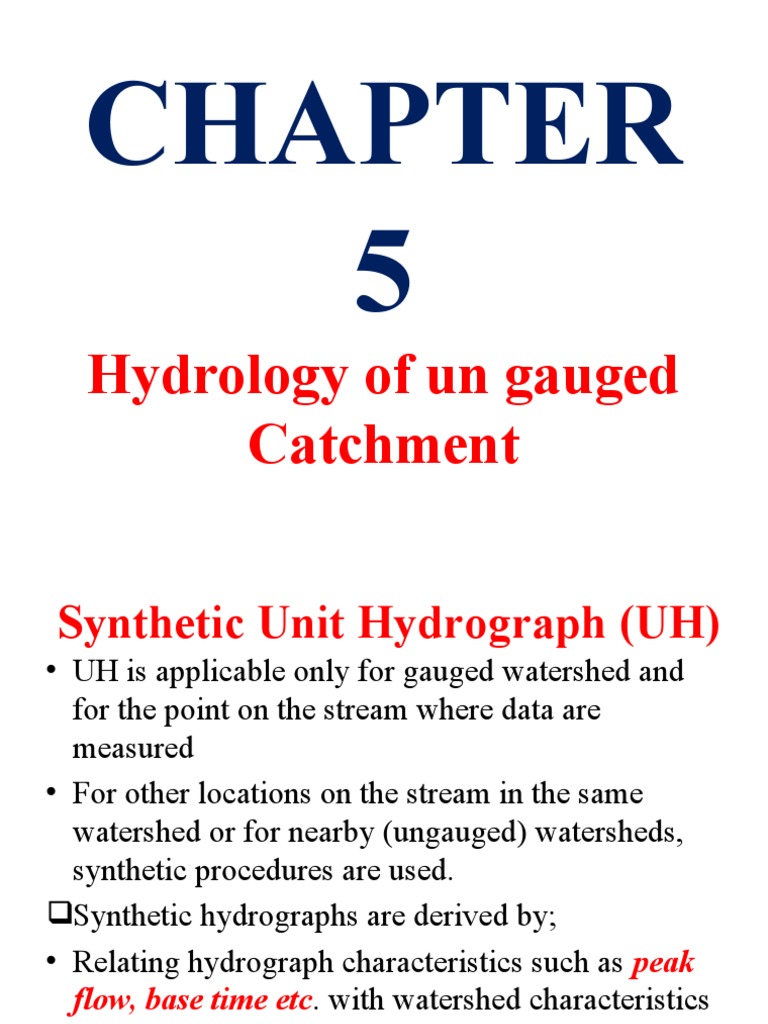 Synthetic Unit Hydrograph Development for Ungauged Catchments Using ...