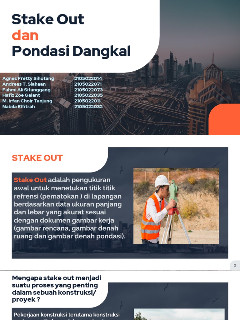 Kelompok 1 - Stake Out Dan Pondasi | PDF
