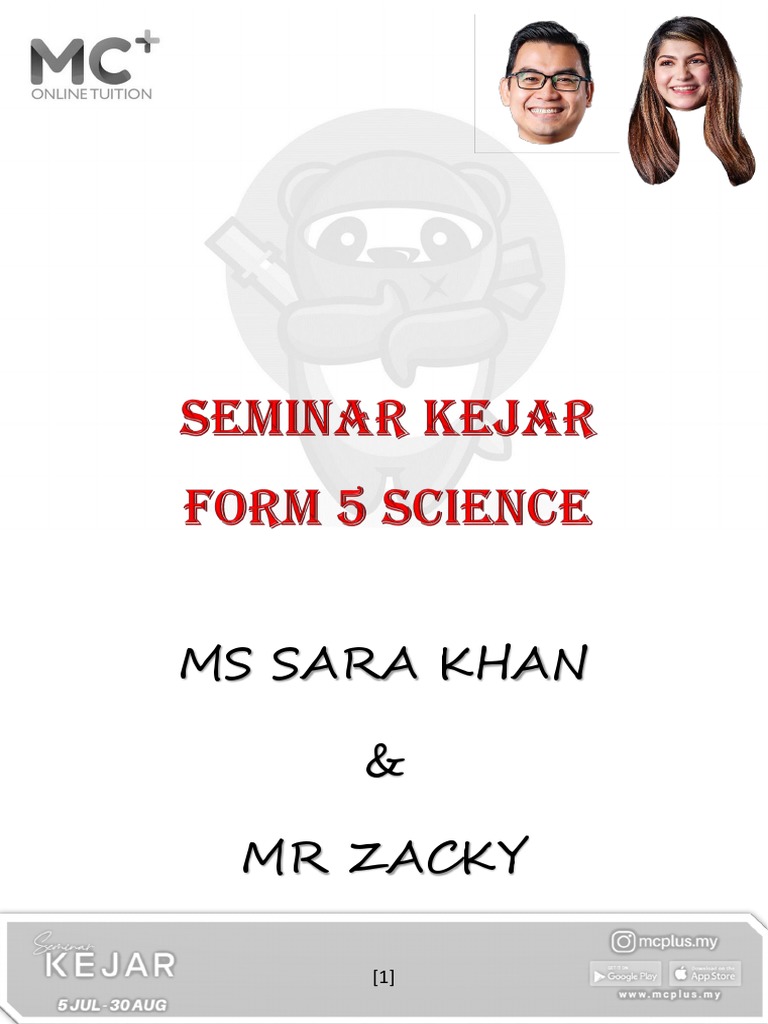 Seminar Kejar Form 5 Science MR Zacky & MS Sara 21.07.2021 | PDF ...