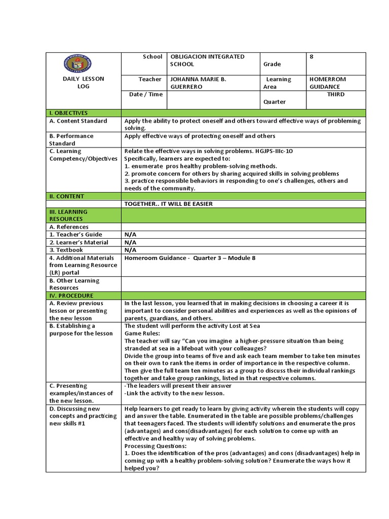 Lesson Plan HG | PDF | Learning | Cognitive Psychology