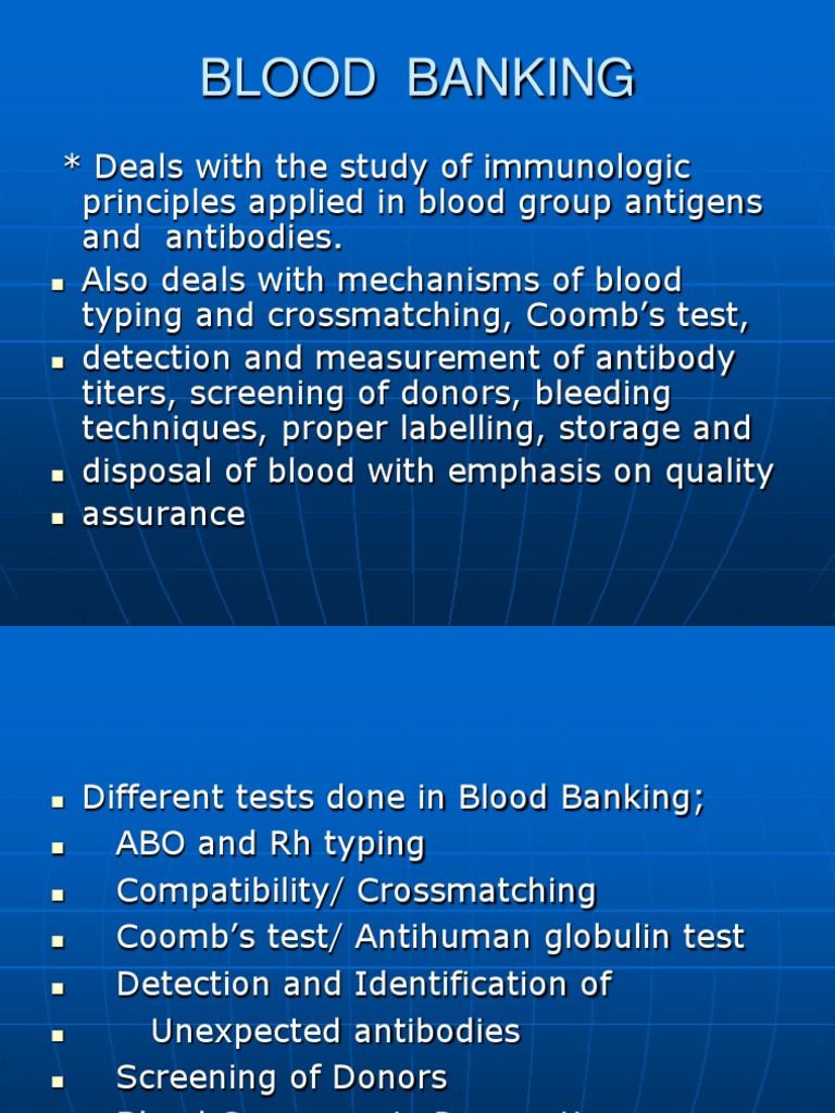 Blood Banking - MT | PDF