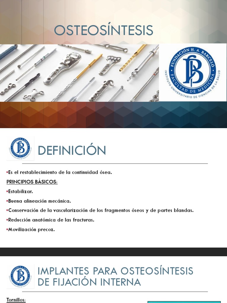 OSTEOSÍNTESIS | PDF | Hueso | Tornillo