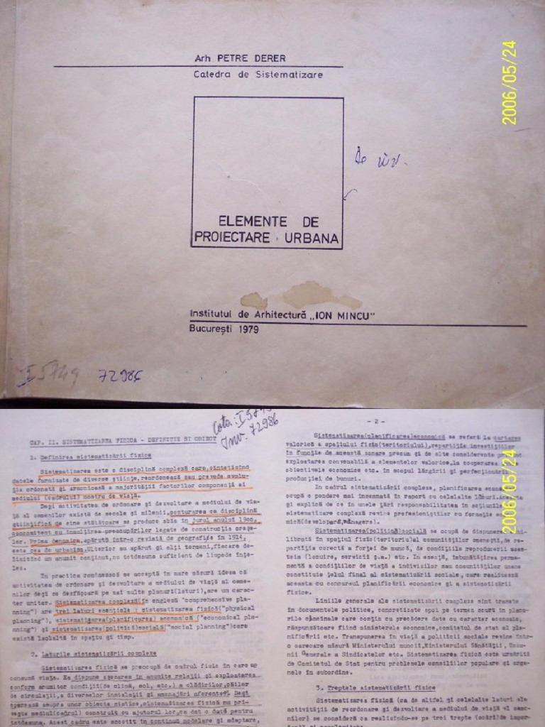 Derer P., (1979) Elemente de Proiectare Urbana | PDF