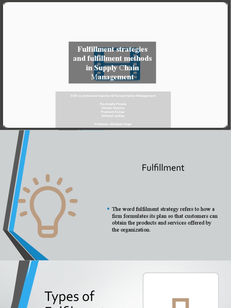Fulfillment Strategies and Methods | Download Free PDF | Customer ...