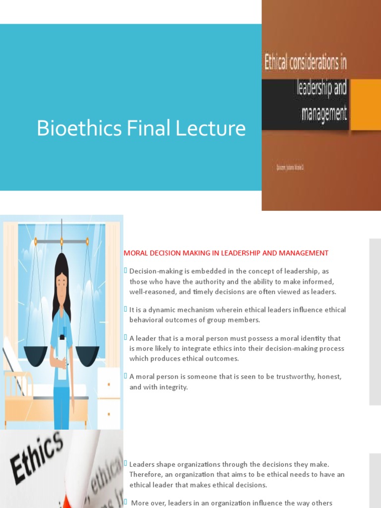 Bioethics Final Lecture 1 | PDF
