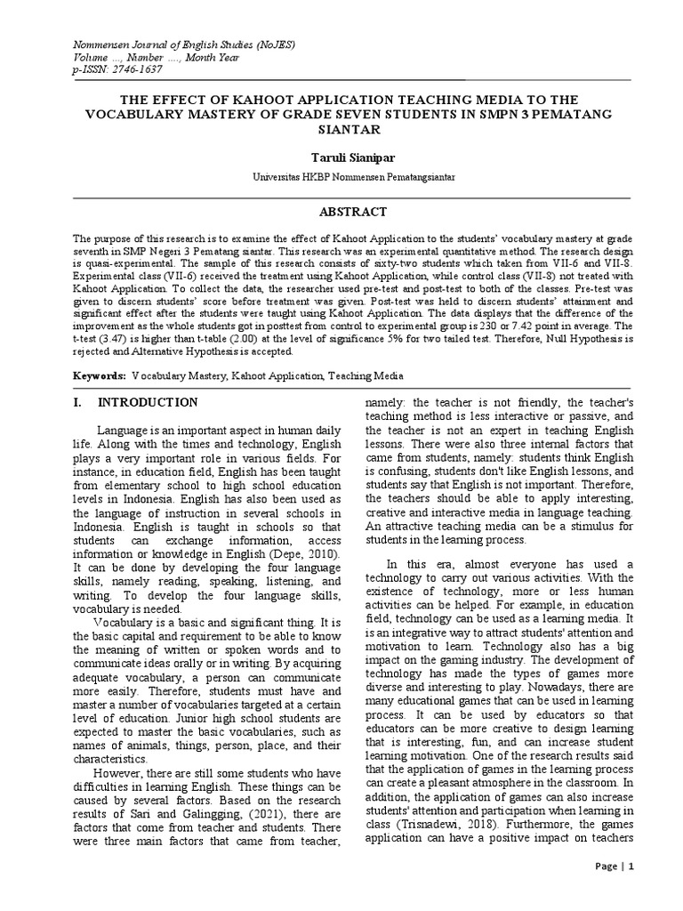 template scientific article | PDF | Part Of Speech | Word