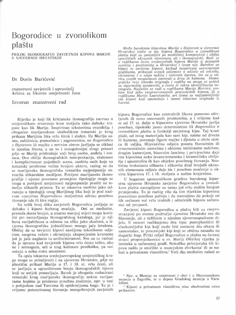 Baričević D. - Bogorodica Sa Zvonolikim Plaštem PDF | PDF