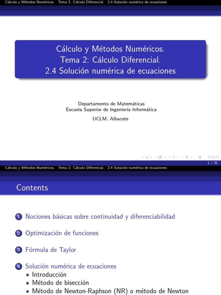 Tema2 Ecuaciones | PDF | Análisis numérico | Ecuaciones