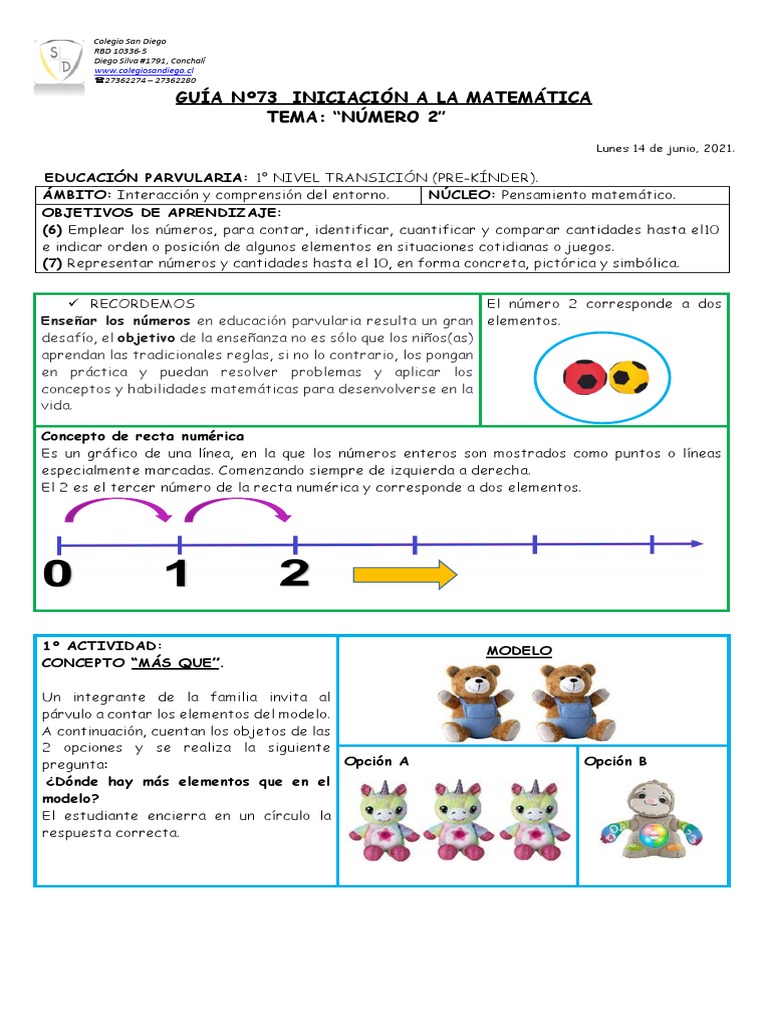Guía-73-pk-Matemática PRE KINDER | PDF | Educación de la primera ...