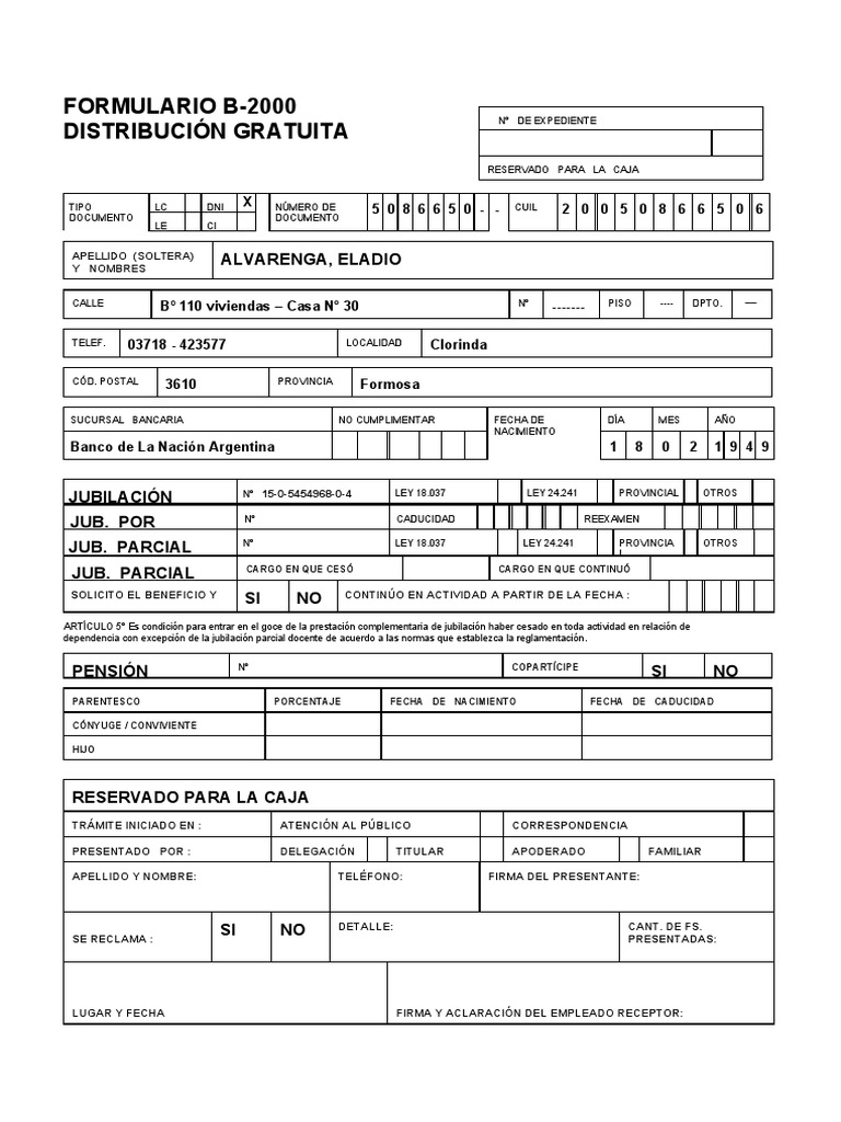 Caja Complementaria ALVARENGA, Eladio PRIMARIA | PDF