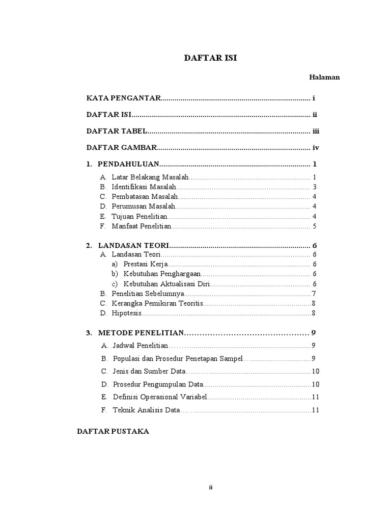Daftar Isi Proposal Fix | PDF