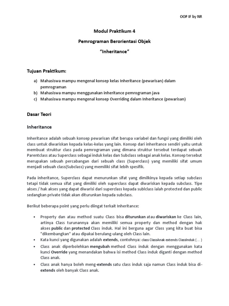 Modul Praktikum 4 OOP-IF | PDF