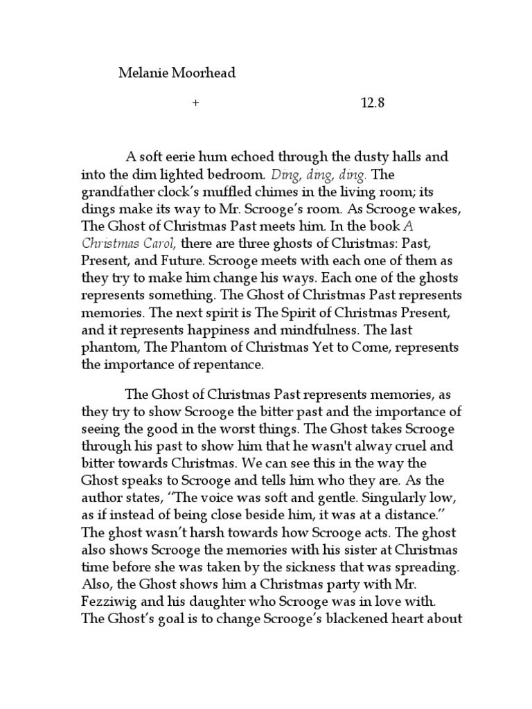 Ghosts Of Christmas Past Present Future In A Christmas Carol Pdf