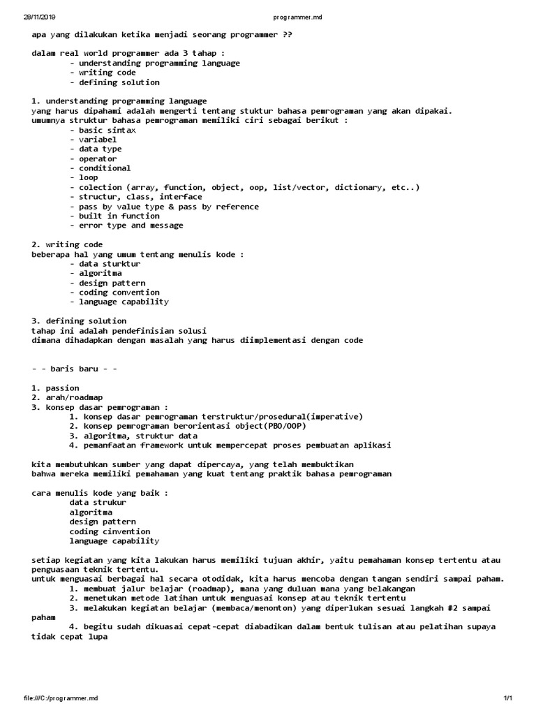 Dasar2 Programmer | PDF