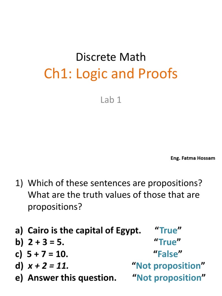 Discrete Math Lab 1 With Answer | PDF | Grammar | Boolean Algebra