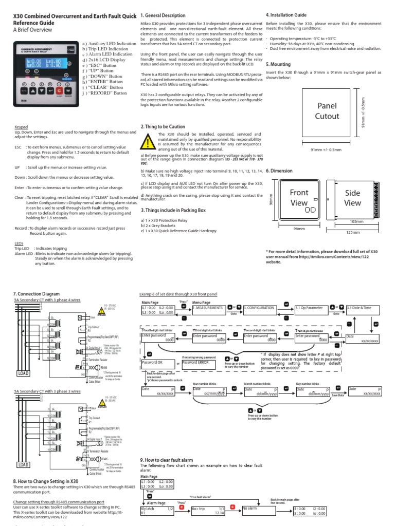 X30 User Guide v2 PDF | PDF | Relay | Menu (Computing)