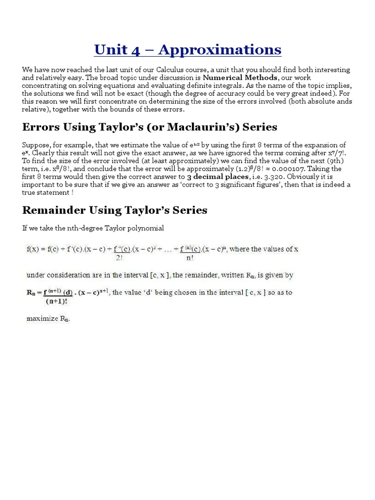 Unit4 PDF | PDF | Derivative | Mathematical Relations