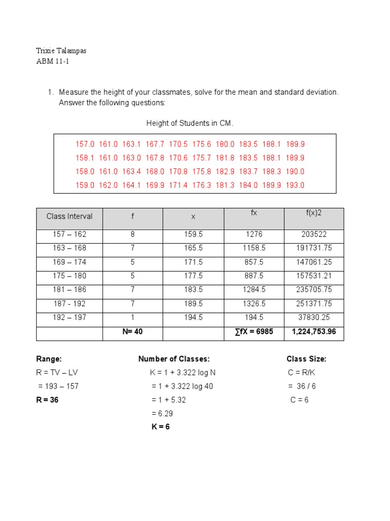 SHS-S&P 2 | PDF | Standard Deviation | Statistical Analysis