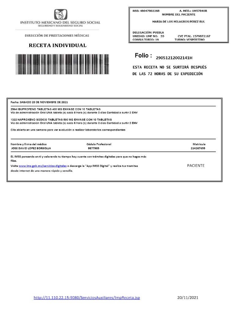 Receta IMSS Editable 1 PDF | PDF