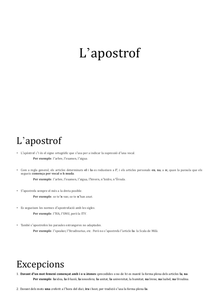 L'apostrof | PDF
