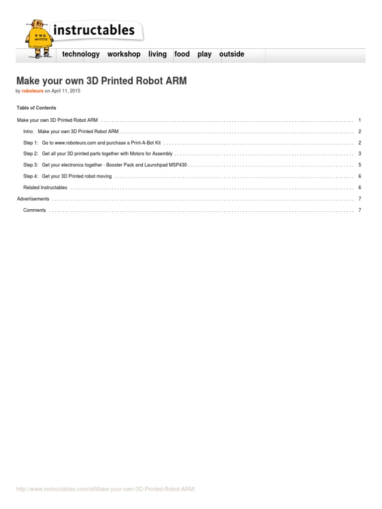 Make-your-own-3D-Printed-Robot-ARM | PDF | Computer Hardware | Computing