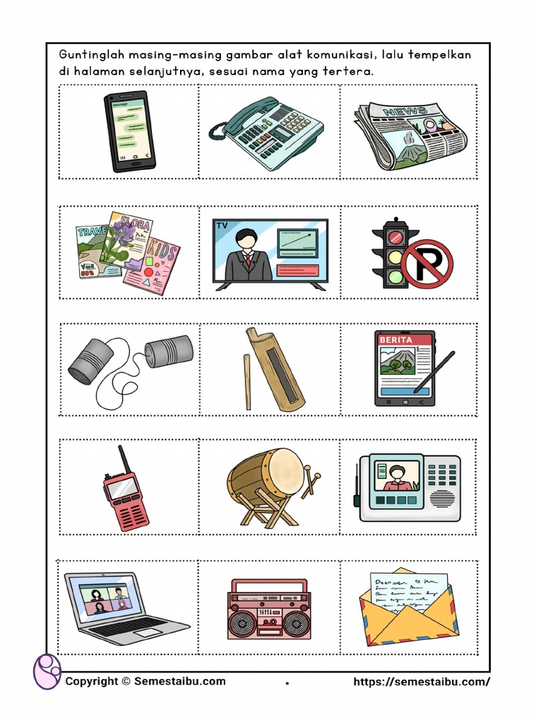 Tema alat komunikasi - gunting tempel nama (1) | PDF