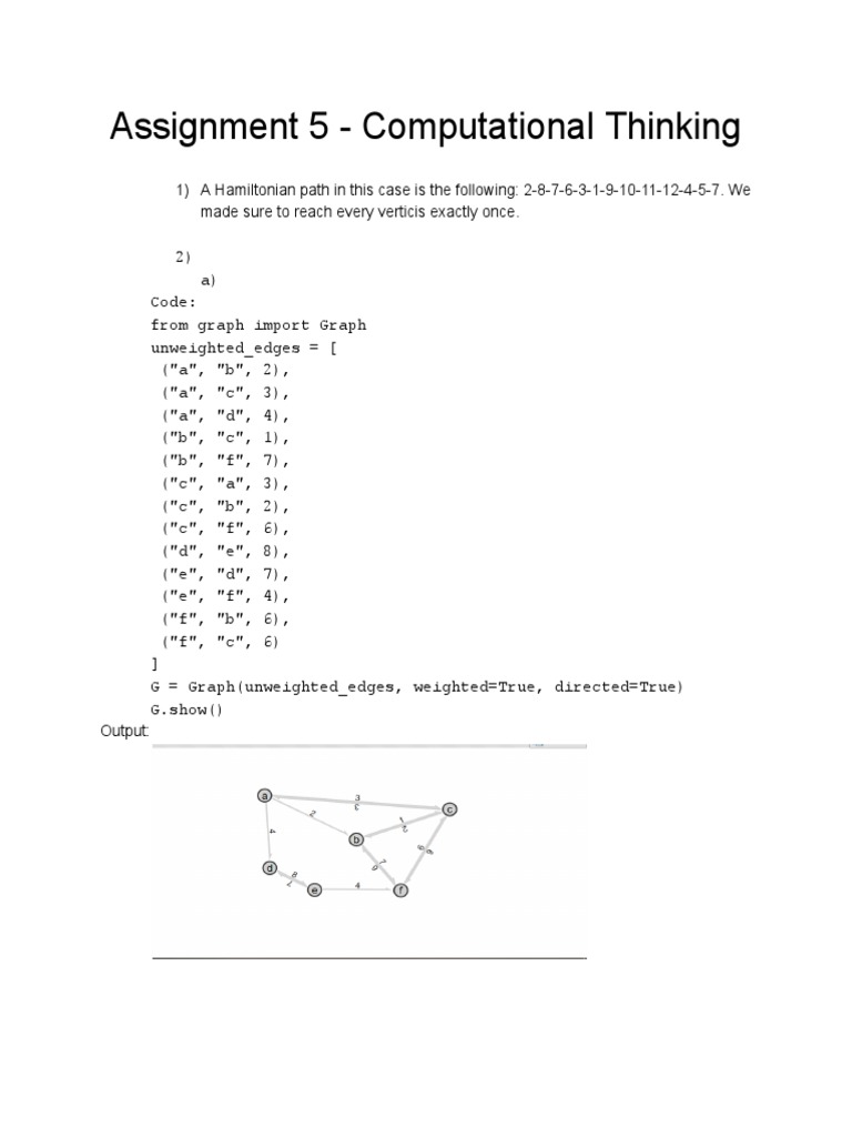 Assignment 5 - Computational Thinking | PDF | Mathematics | Theoretical ...