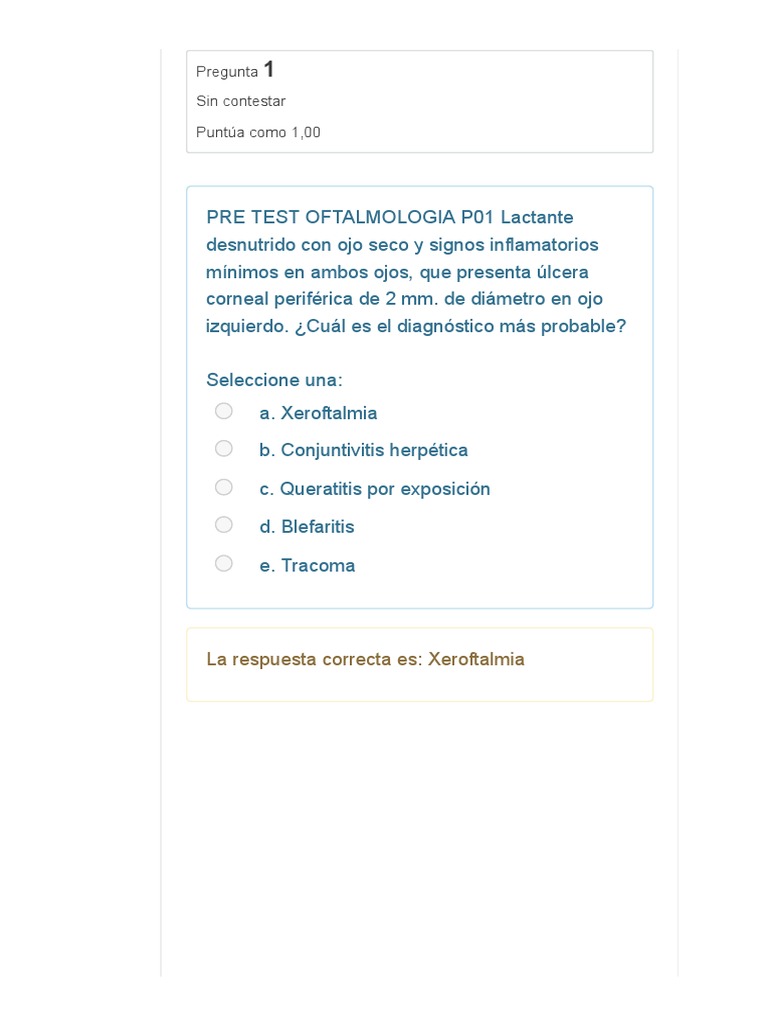 Pre Test - Oftalmología Claves PDF | PDF | Oftalmología ...