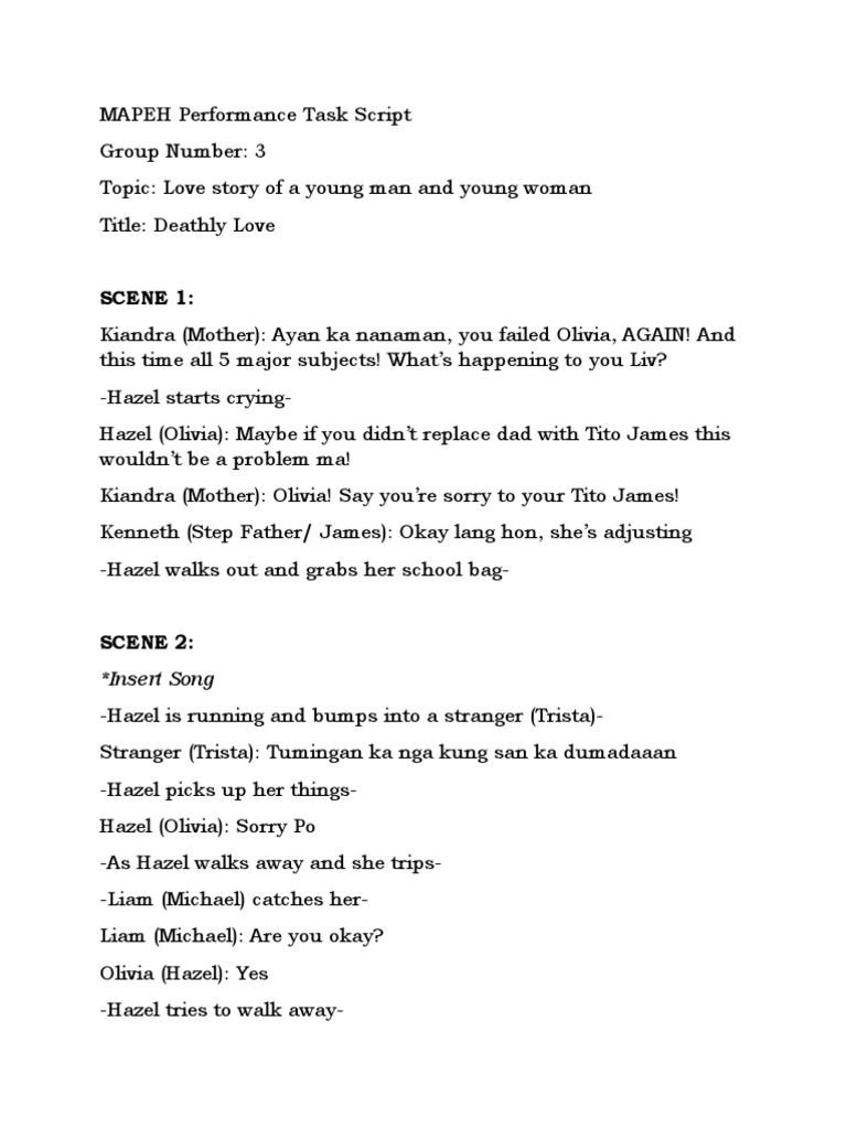 Short Love Story Script | PDF