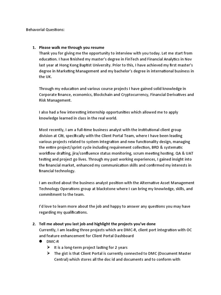 Blackstone Interview Questions | PDF | Private Equity | Investing