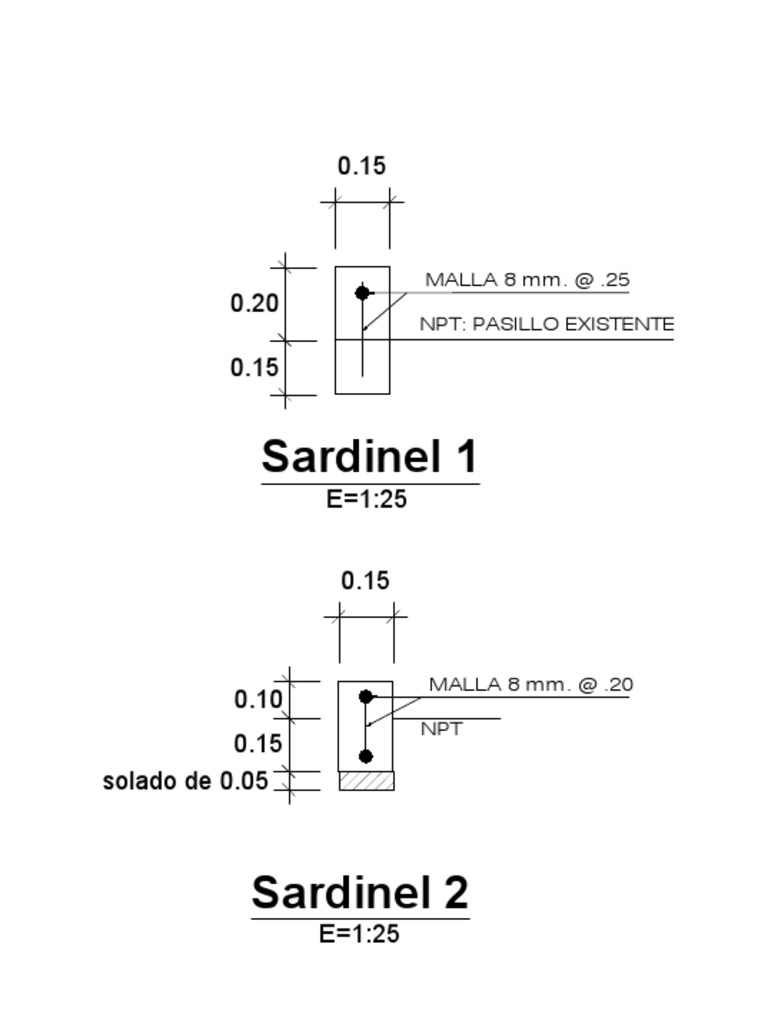Diseño - Sardineles PDF | PDF