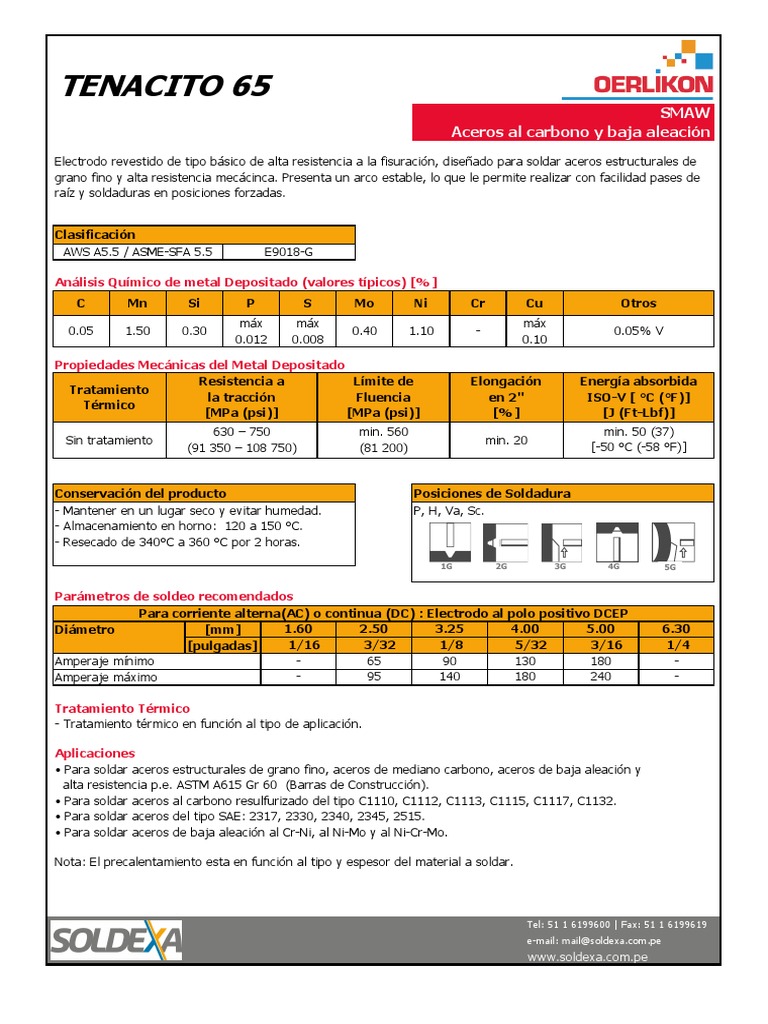 Tenacito 65 PDF | PDF | Soldadura | Construcción