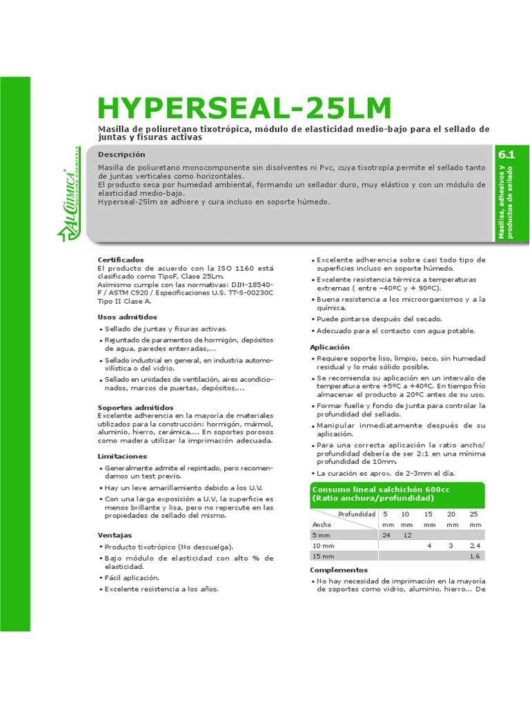 Hyperseal 25LM | PDF | Química | Materiales