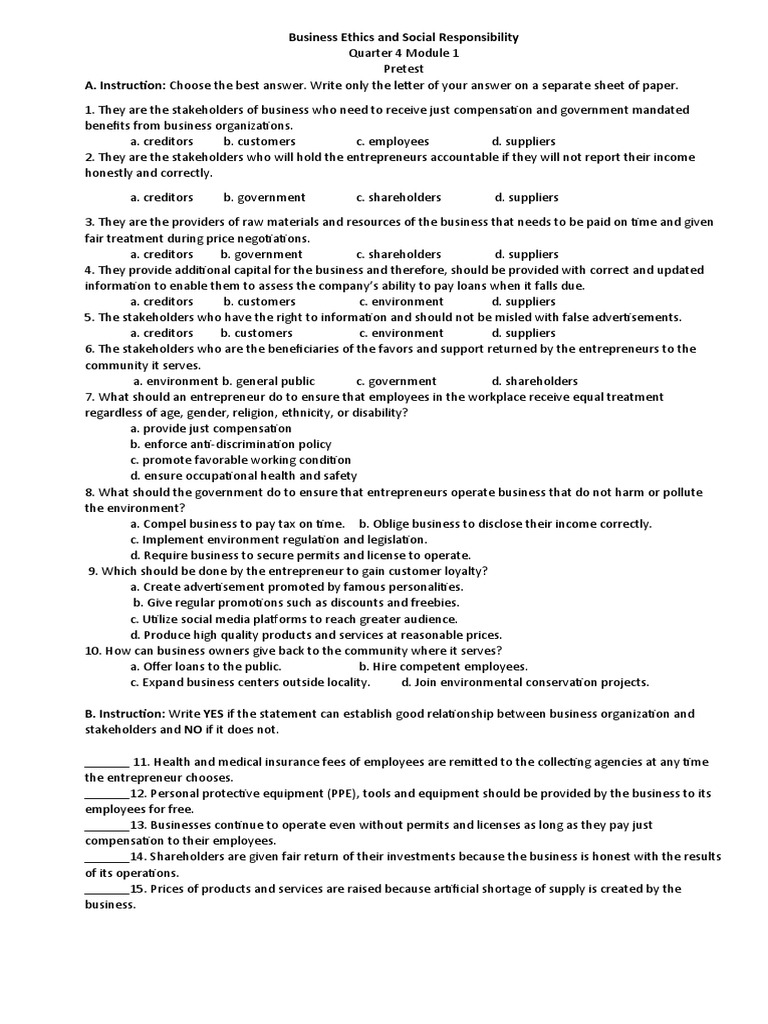 Quarter 4 Module 1 Test | PDF | Occupational Safety And Health ...