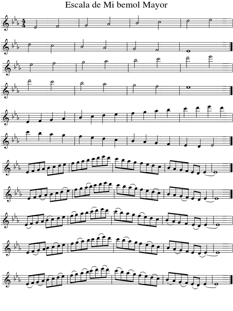 Escala de Mi Bemol Mayor | PDF