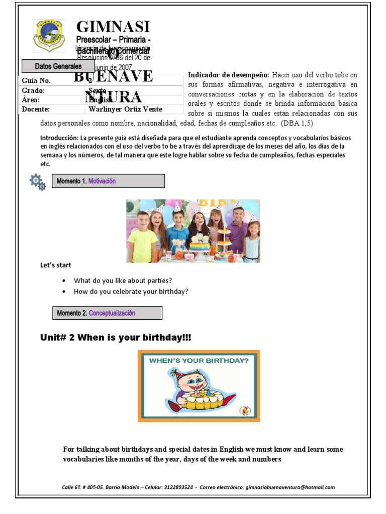 Aprende a preguntar por cumpleaños | PDF | Estilo de vida
