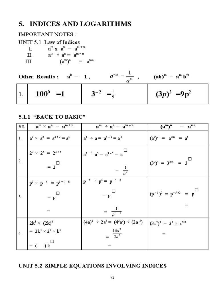 Indices and Logarithms-Addmath-Form-4 | PDF | Complex Analysis ...