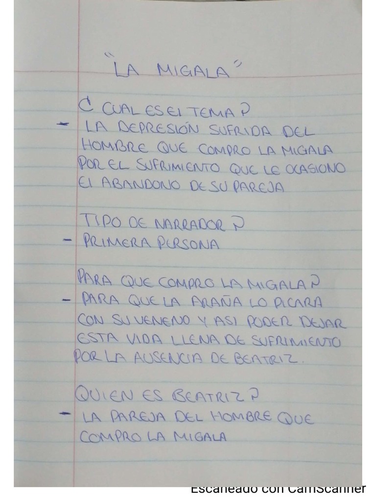 La Migala Cuento PDF | PDF