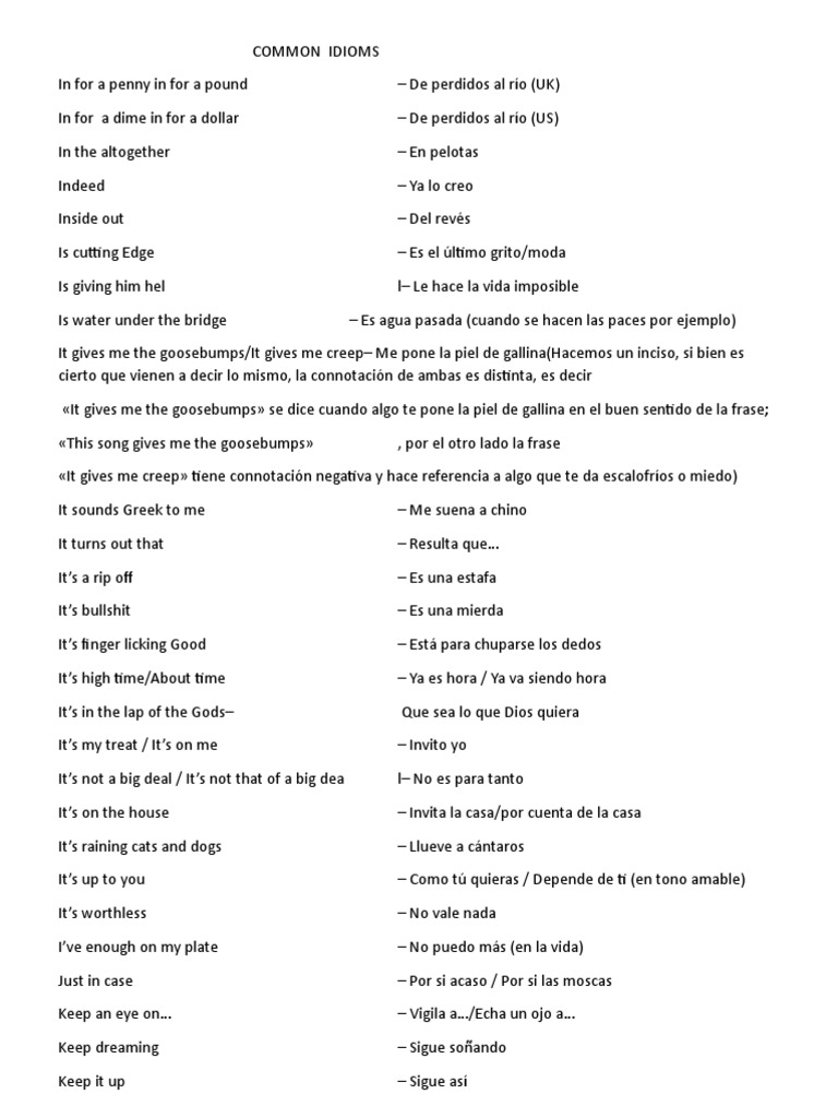 Common Idioms | PDF