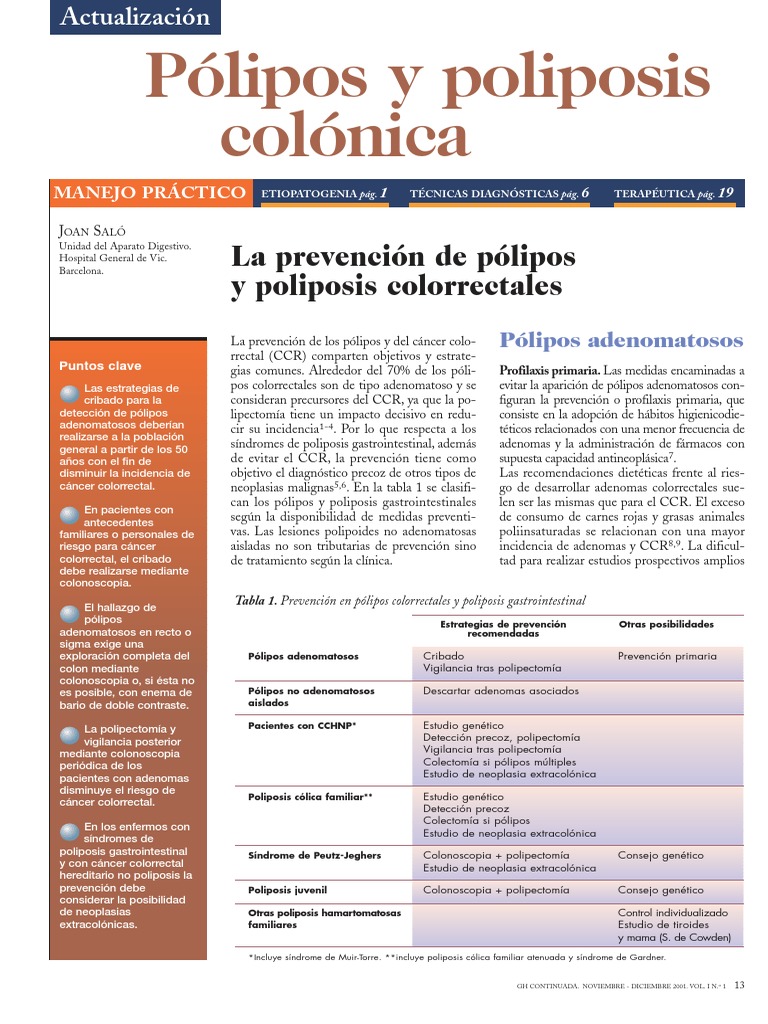 Pólipos y Poliposis Colónica | PDF | Cáncer colonrectal | Enfermedades ...