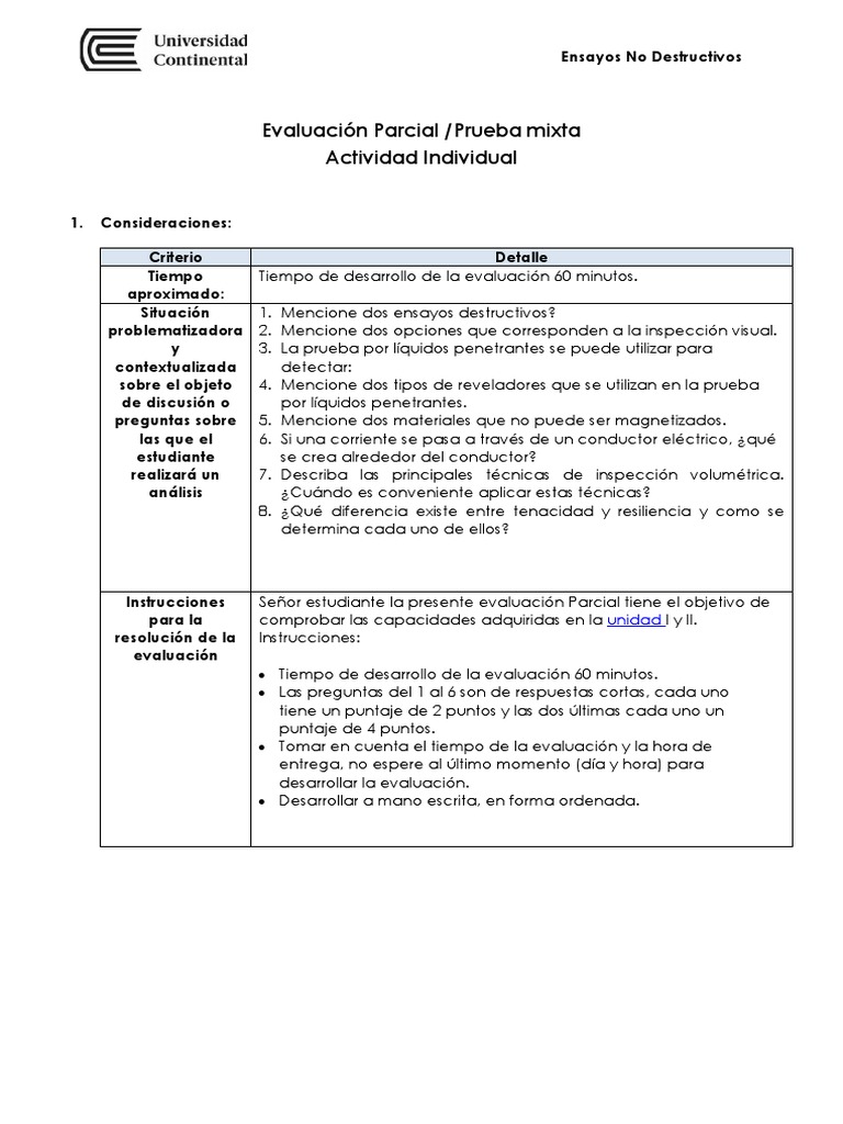 Prueba - Mixta - Evaluacion Parcial | PDF