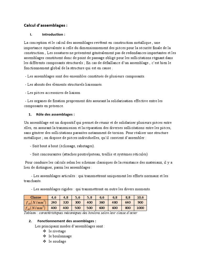 Calcul et fonctionnement des assemblages métalliques | PDF | Vis de ...