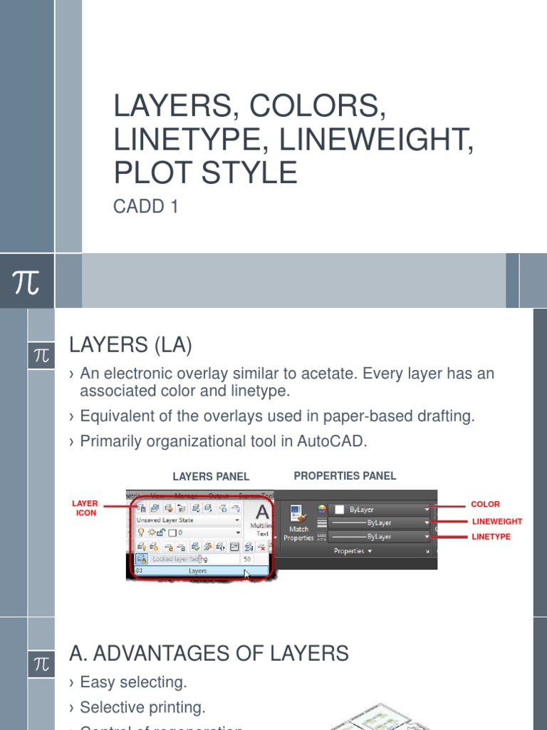 Layers-Colors-Linetype-Lineweight Autocad | PDF