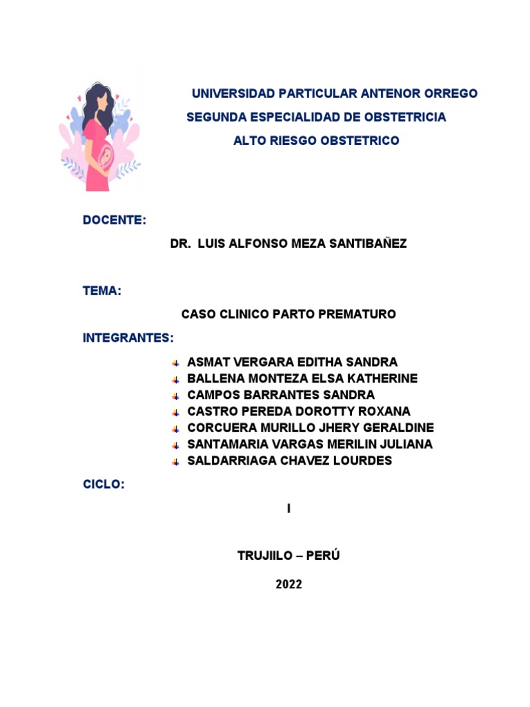 Caso Clinico Prematuro | PDF | El embarazo | Parto Caso Clinico Prematuro | PDF | El embarazo | Parto