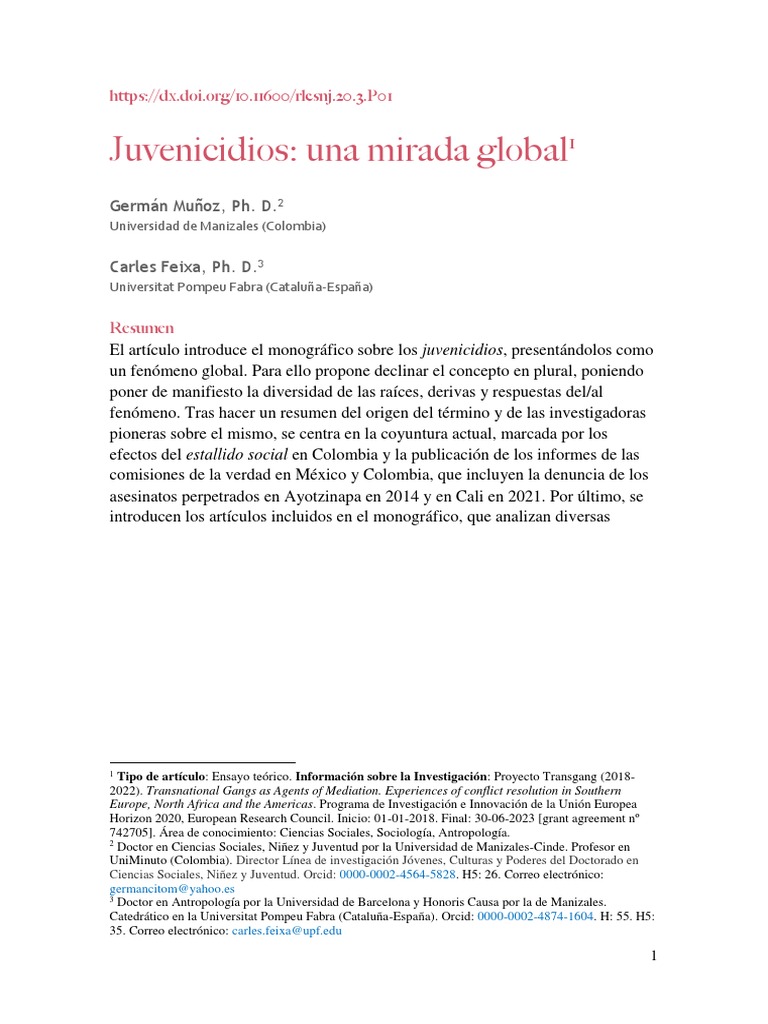 3-Juvenicidio Mirada Global | PDF | Genocidios | America latina