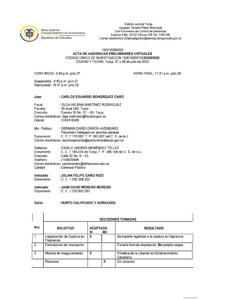 05 Acta Audiencia Combo | PDF