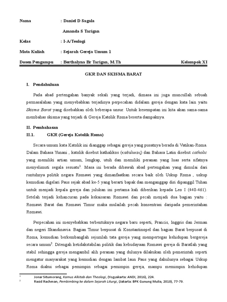 GKR Dan Skisma Barat | PDF | Sejarah