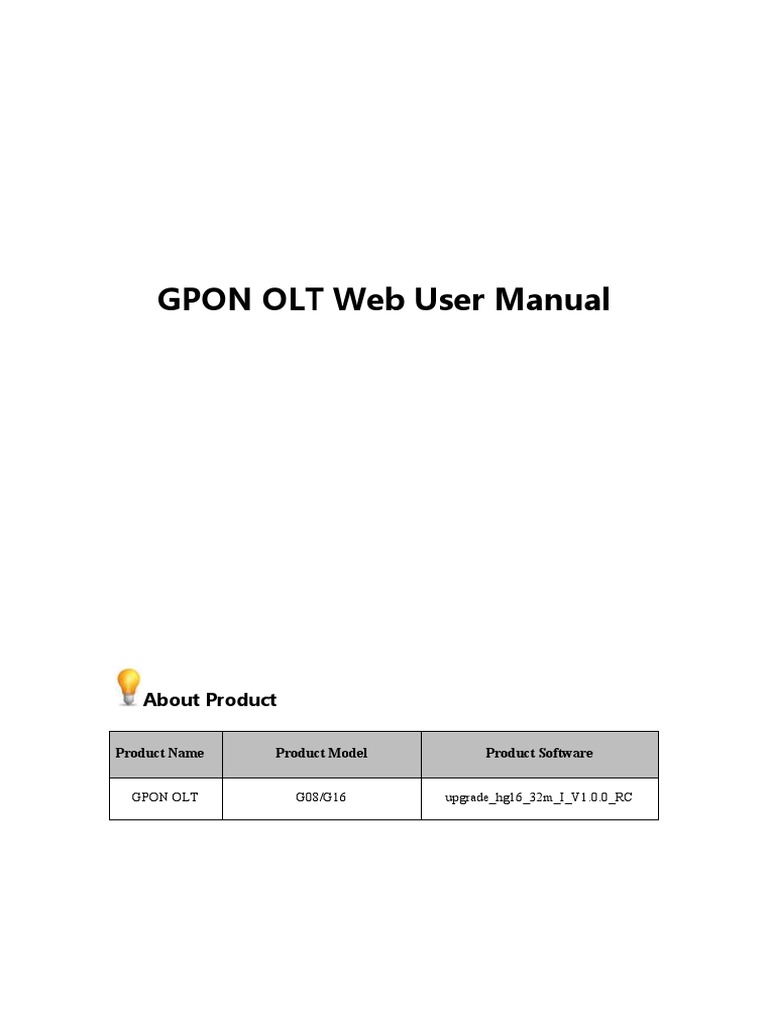 GPON-OLT Neutral WEB User Manual-V1.1 20210517 PDF | PDF | I Pv6 | Port (Computer Networking)