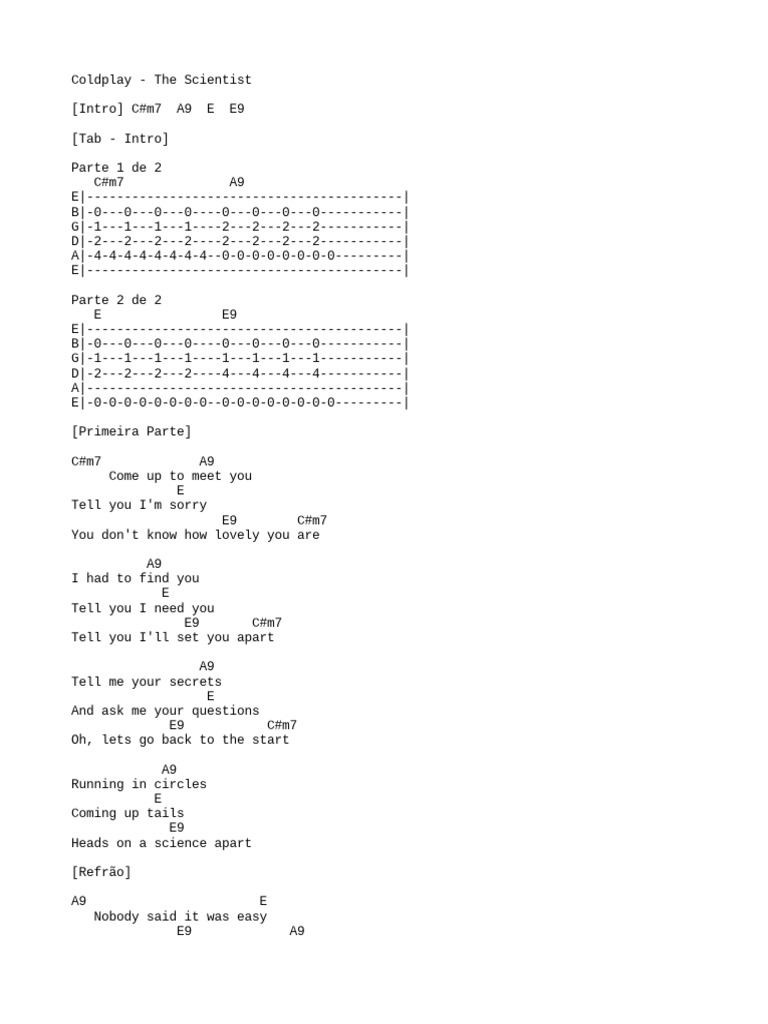 Coldplay - The Scientist Chords | PDF