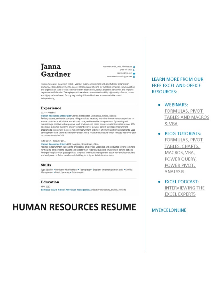 Human Resources Resume | PDF | Human Resources | Employment